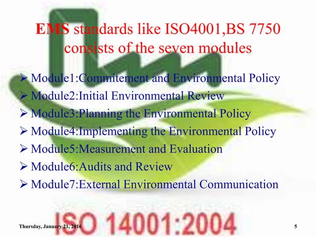 Modules of Environmental Management System | PPTX | Environmental ...