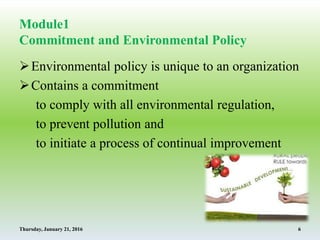 Modules of Environmental Management System | PPTX