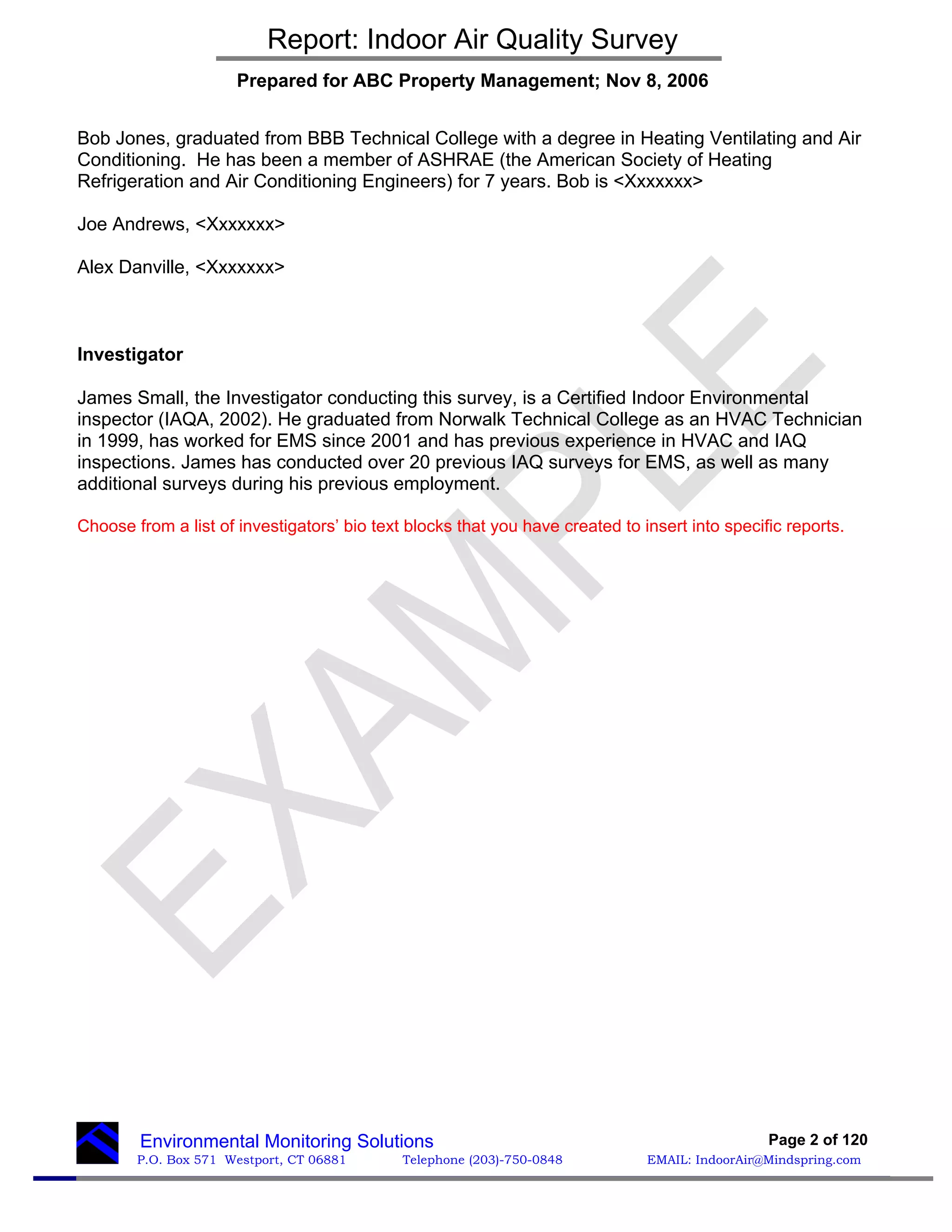 Sample Air Quality Report | PDF