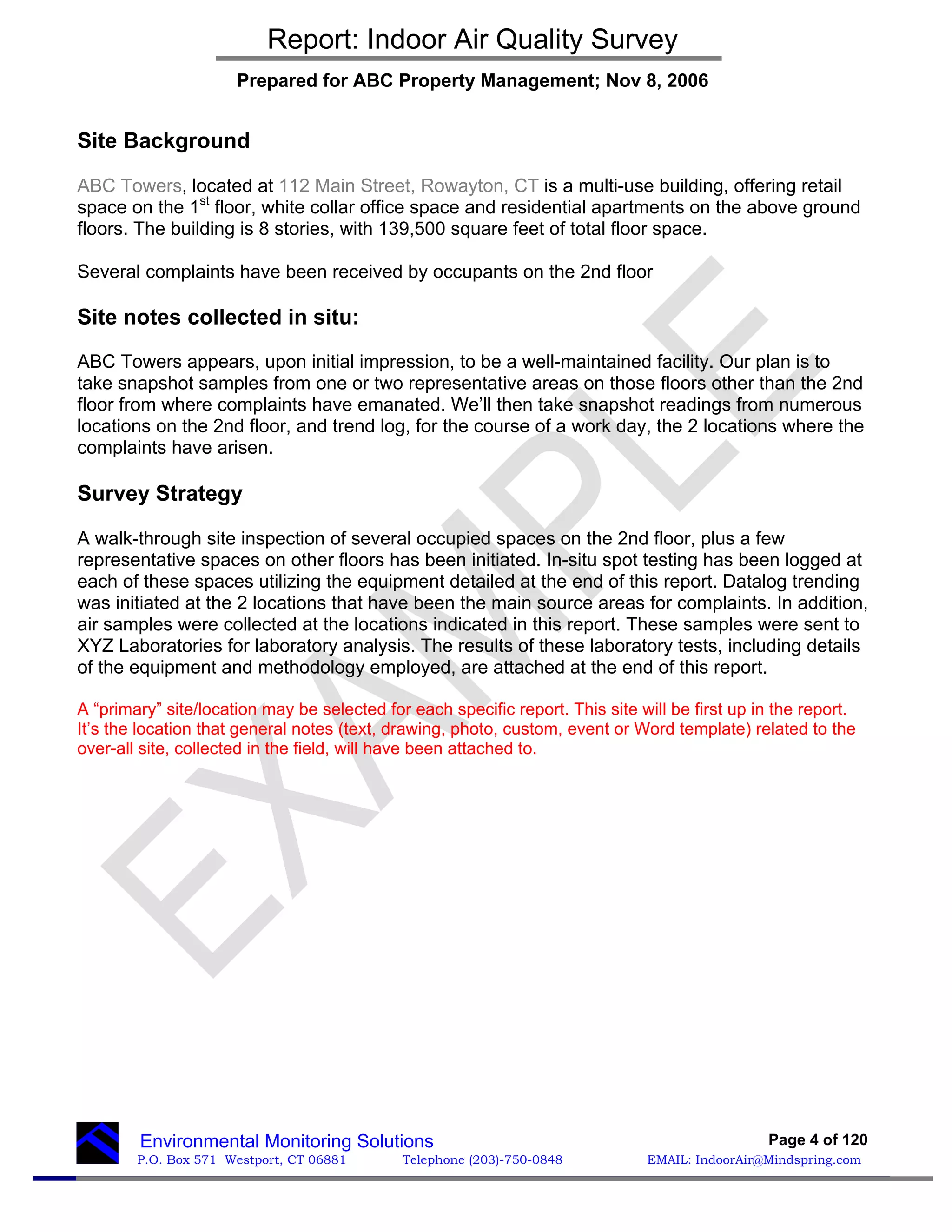 Sample Air Quality Report | PDF