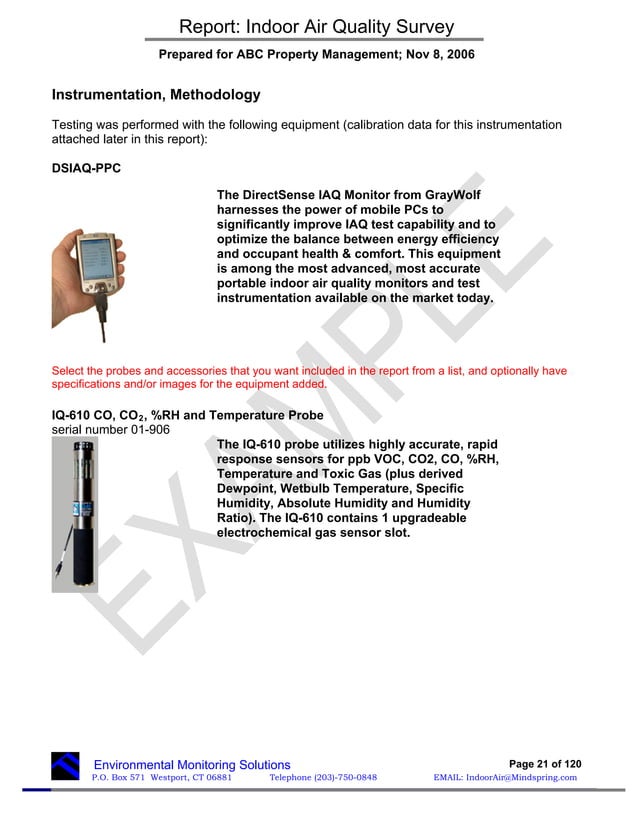 Sample Air Quality Report | PDF