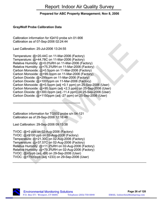 Sample Air Quality Report | PDF