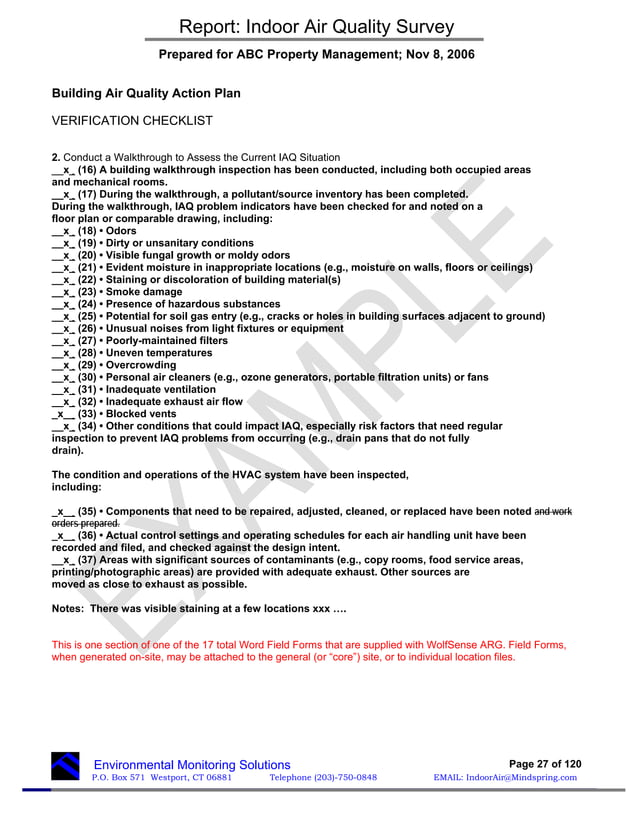 Sample Air Quality Report | PDF
