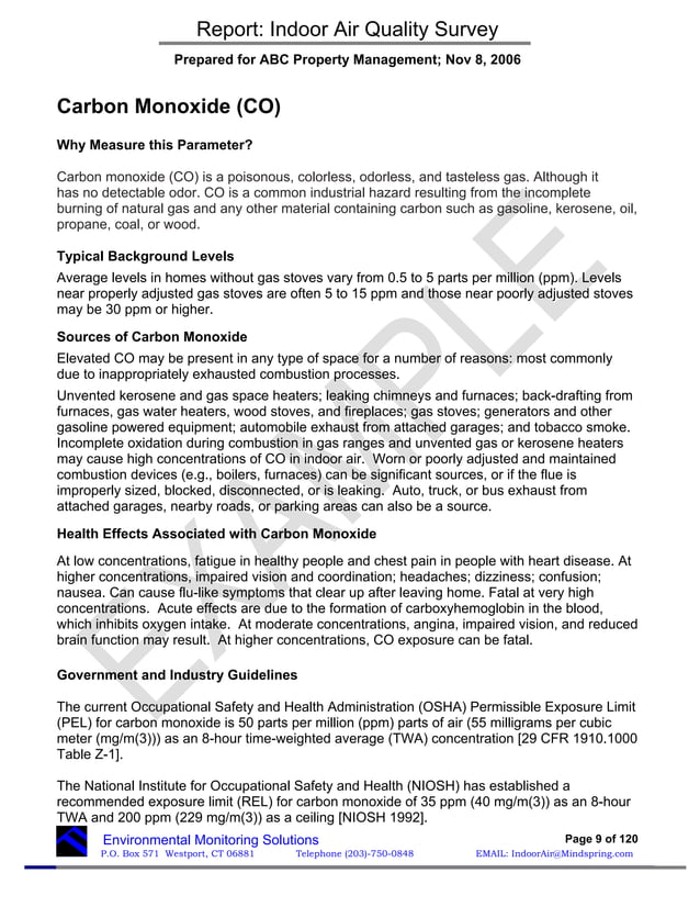 Sample Air Quality Report | PDF