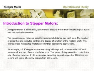 Stepper motor Presentation | PPTX