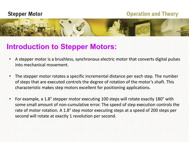 Stepper motor Presentation | PPTX