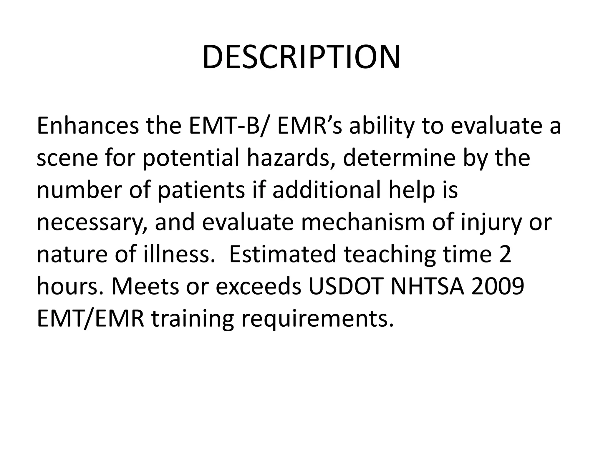 PREVIEW OF EMT/EMR SCENE SIZE UP POWERPOINT TRAININGPRESEENTATION | PPTX