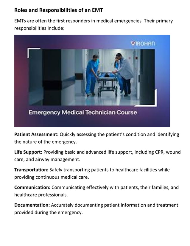 Emergency Medical Technician (EMT) Course Details | PDF
