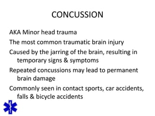 PREVIEW OF EMT/EMT NERVOUS SYSTEM TRAUMA POWERPOINT TRAINING ...