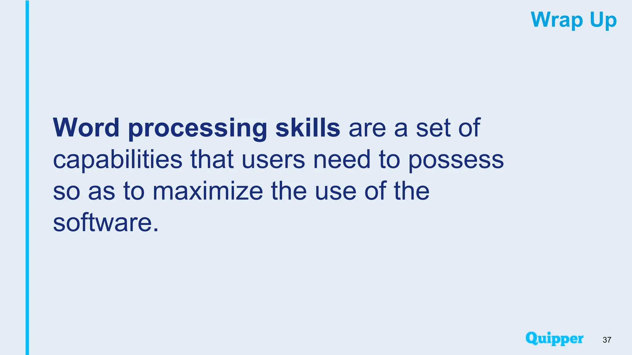 GETTING TO KNOW WORD PROCESSING - EMP.TECH