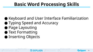 Productivity Tools - Word Processor Presentation | PPTX