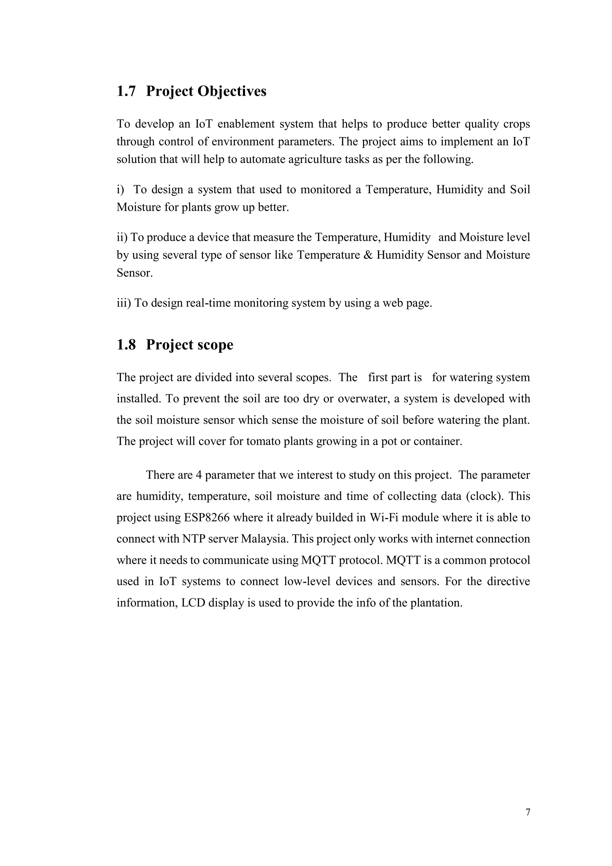 FINAL PROJECT REPORT IOT BASED AUTOMATED IRRIGATION SYSTEM | PDF