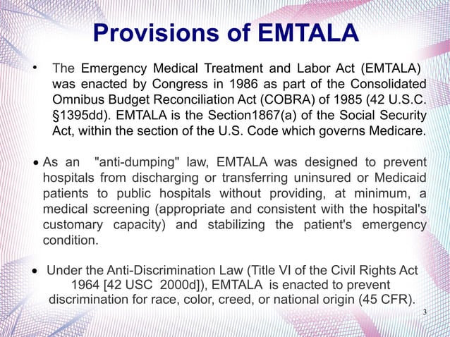 Emergency Medical Treatment and Active Labor Act (EMTALA), by Naira ...