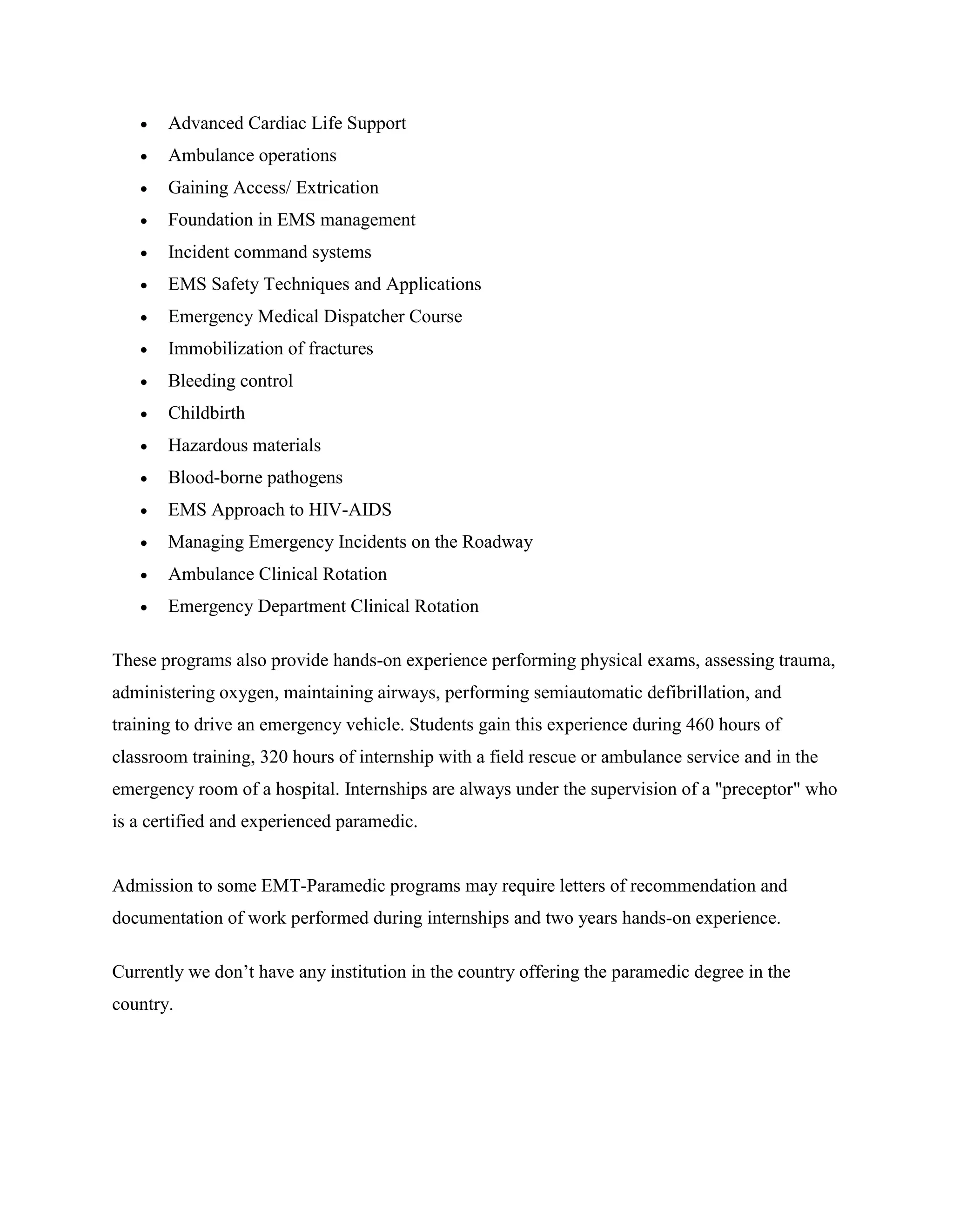 Emt and paramedic training | PDF