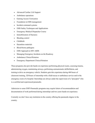 Emt and paramedic training | PDF