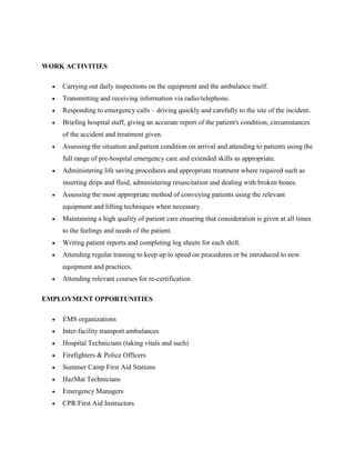 Emt and paramedic training | PDF