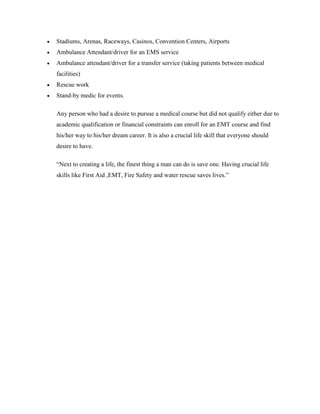 Emt and paramedic training | PDF