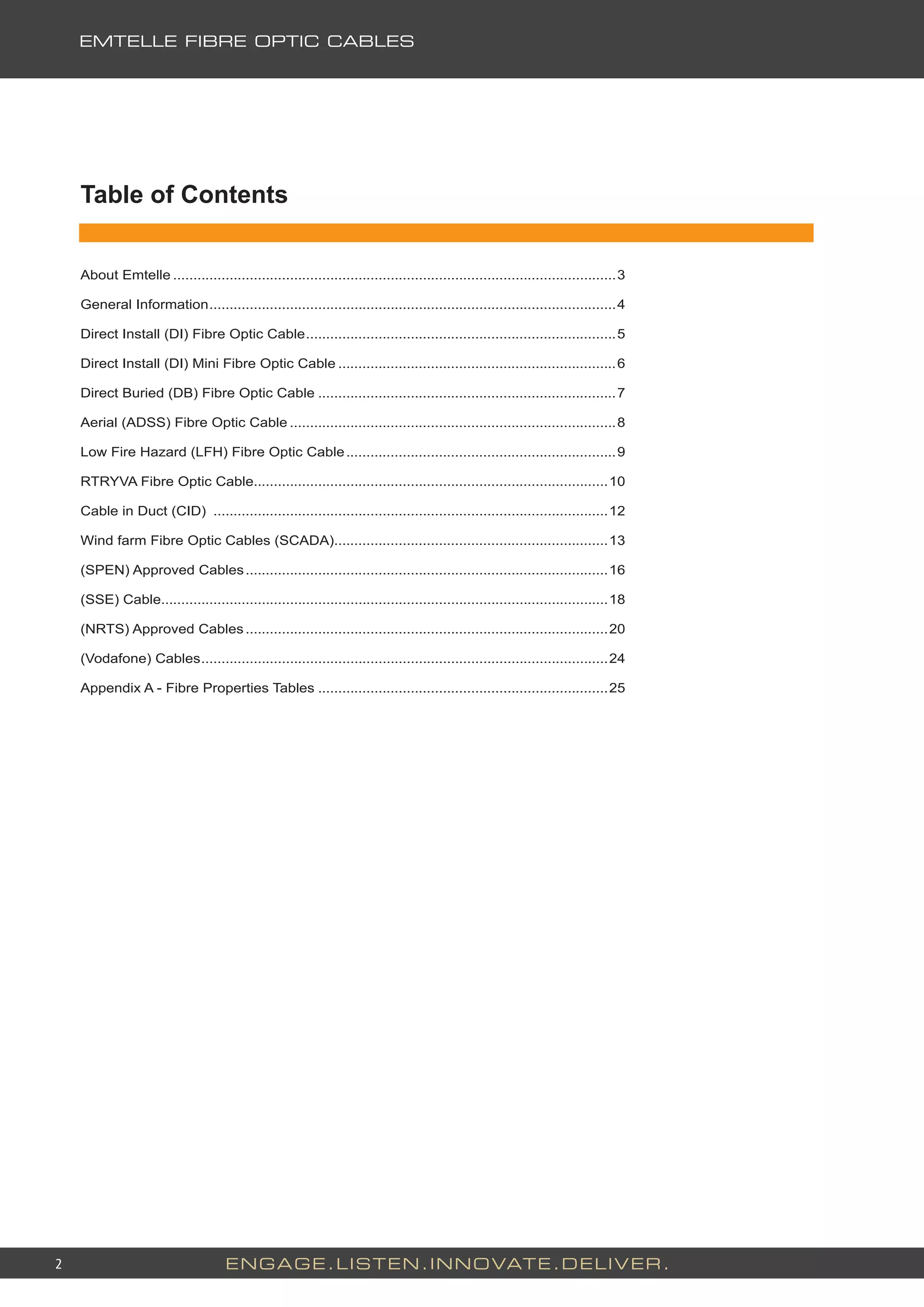 Emtelle Fibre Optic Cables - Product Catalogue 2016 | PDF