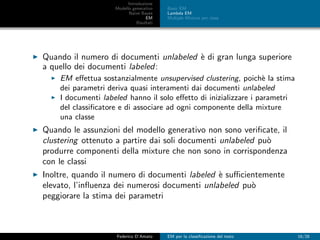 Expectation - Maximization for Text Cassification | PPT
