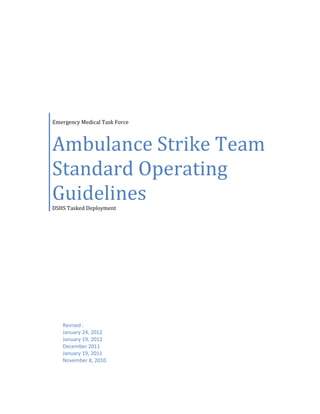 EMTF - Ambulance Strike Team Operating Guidelines | PDF