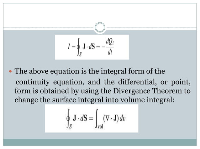 current ,current density , Equation of continuity | PPTX | Physics ...
