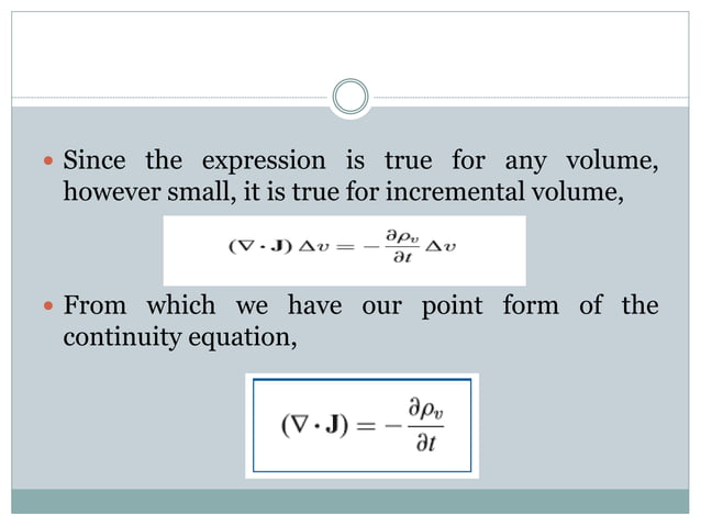 current ,current density , Equation of continuity | PPTX | Physics ...