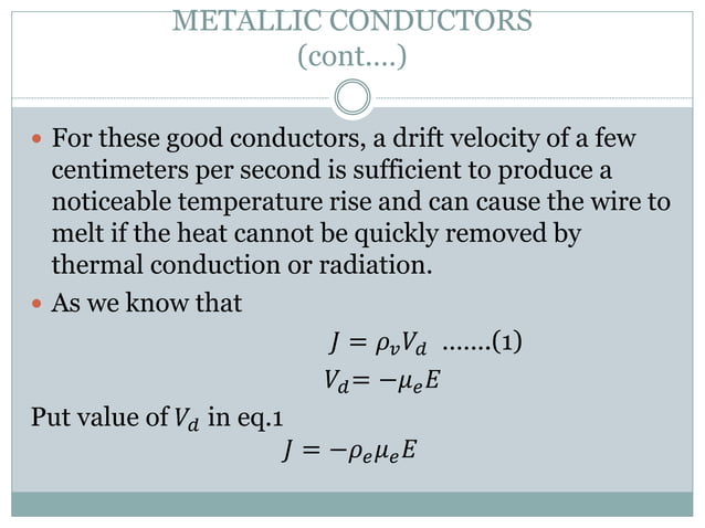 current ,current density , Equation of continuity | PPTX | Physics | Science
