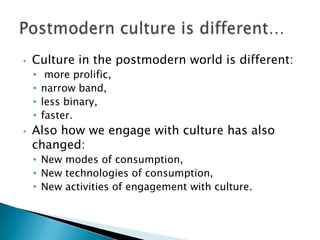 Exploring Media Theory lecture 6 Postmodernism | PPT