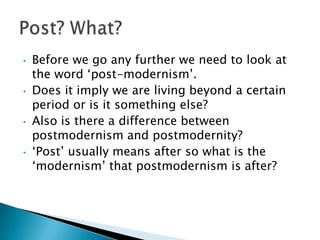 Exploring Media Theory lecture 6 Postmodernism | PPT