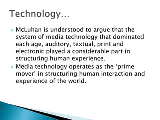 Exploring Media Theory Lecture 7 Marshall McLuhan | PPTX