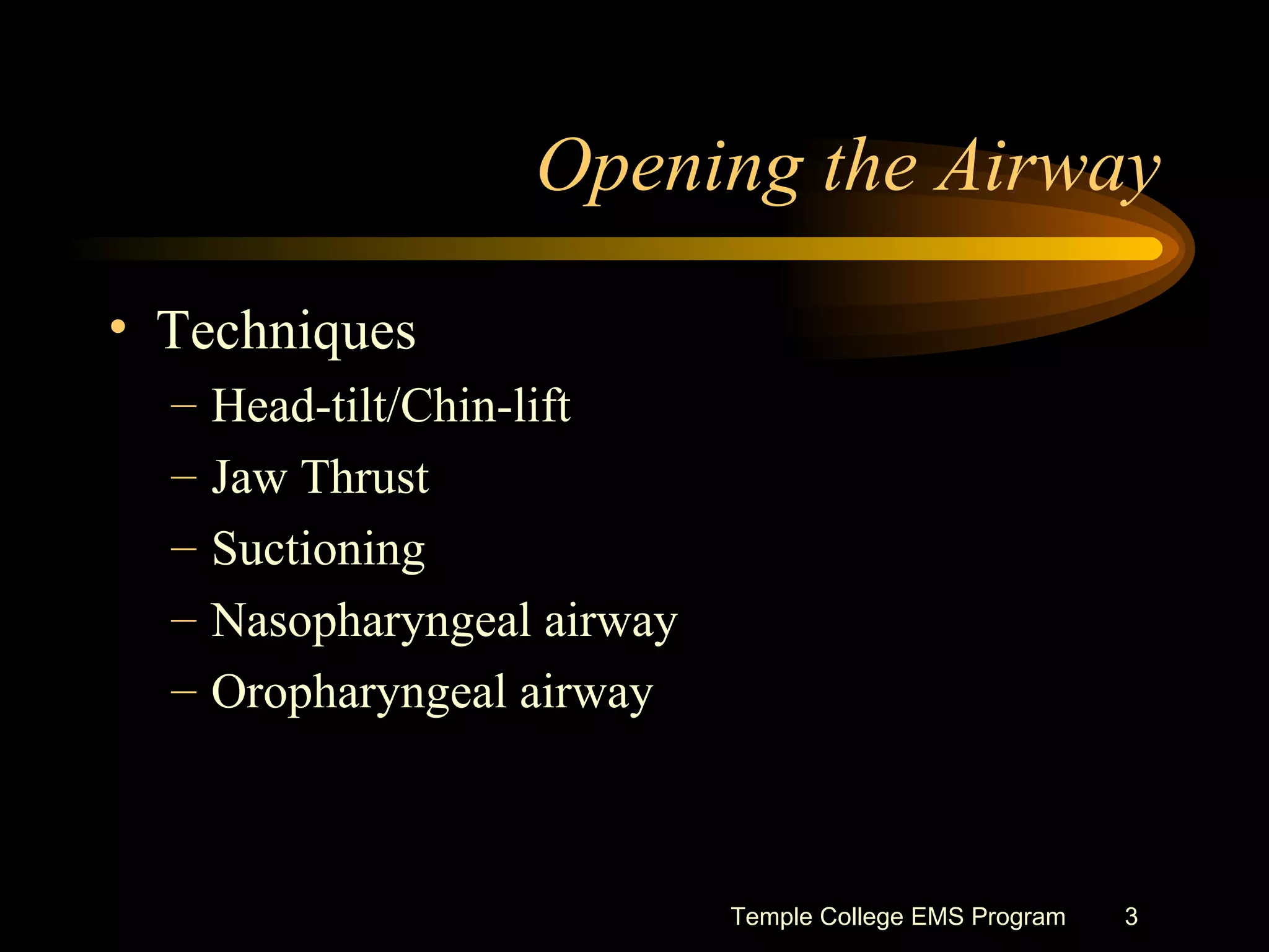 Emt management of airway and breathing | PPT
