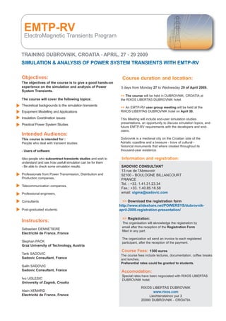 Emtp Training Dubrovnik Ok | PDF