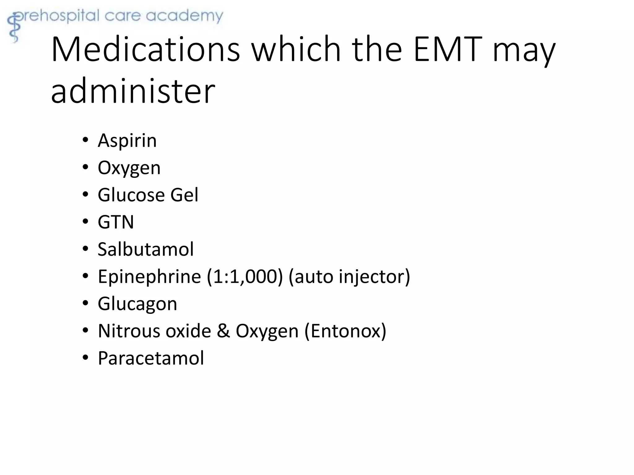 EMT Pharmacology Review | PPTX