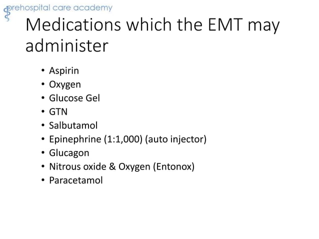 EMT Pharmacology Review | PPTX