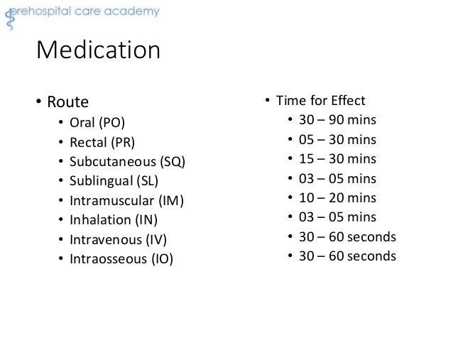 EMT Pharmacology Review