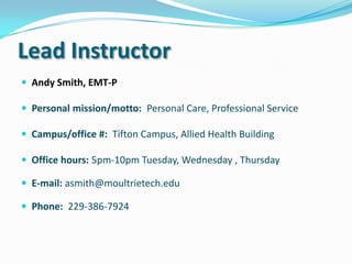 Emergency Medical Technician program power point | PPTX | Physical ...
