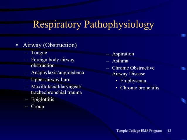 Emt the respiratory system | PPT | Lung and Respiratory Health ...