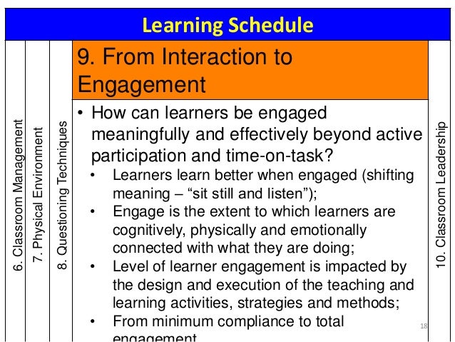 Practical session - Teaching, Learning and Assessment Schedules steps