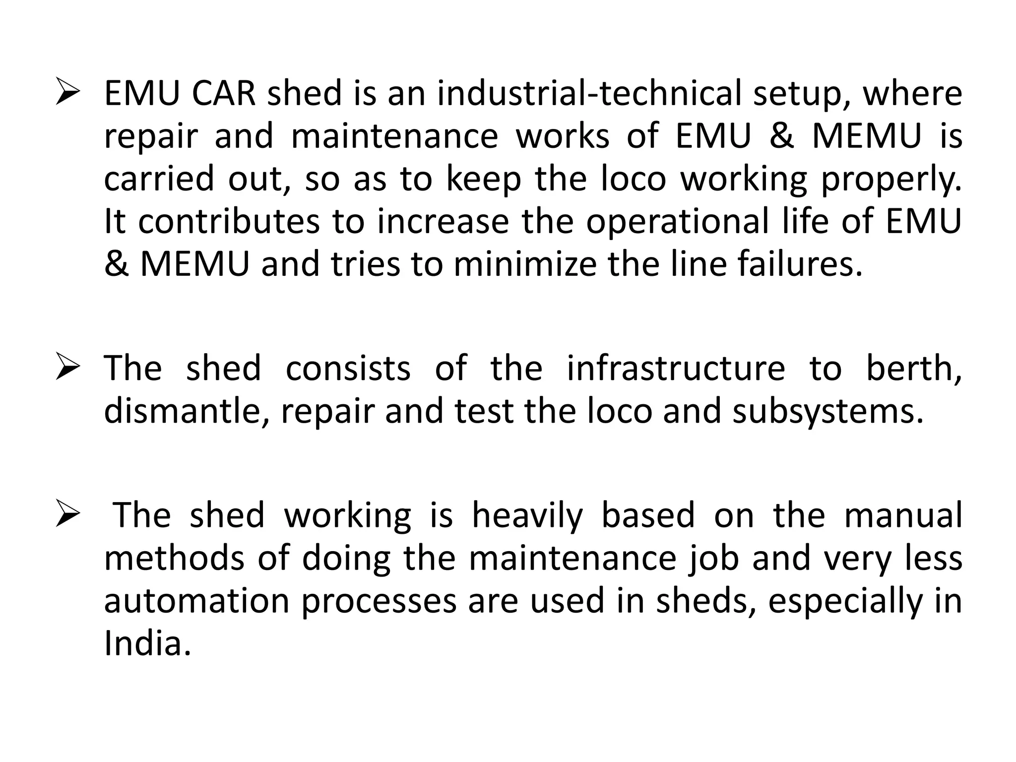 Emu car shed ghaziabad | PPTX