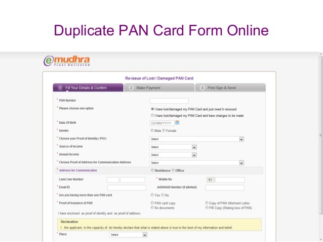 PAN Card Form, Online PAN Card Application Form - eMudhra PAN Services