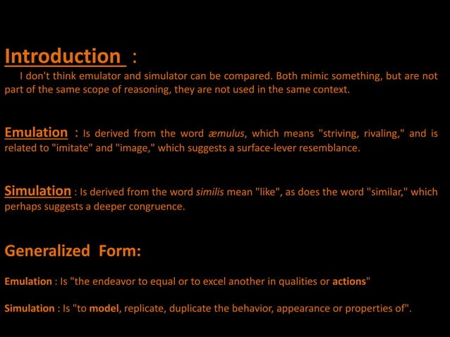 Difference Between Emulation & Simulation | PPTX