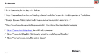 Emulsification in Food Industry and examples .pptx