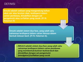emulsi jadi yang dapat diformulasikan dan tipe emulsi | PPT