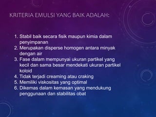 emulsi jadi yang dapat diformulasikan dan tipe emulsi | PPT