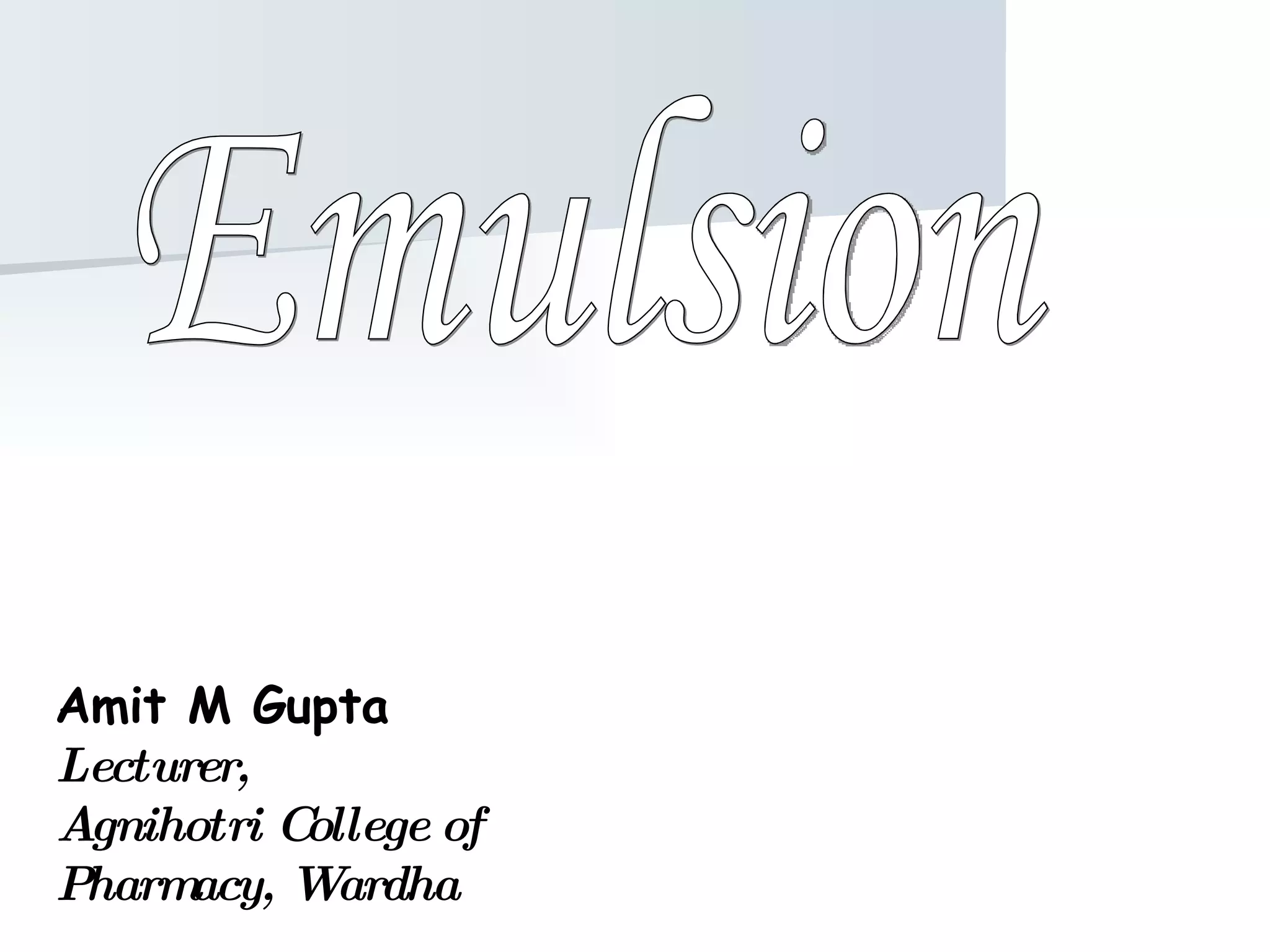 Emulsion | PPT