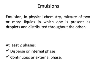 Emulsion | PPT