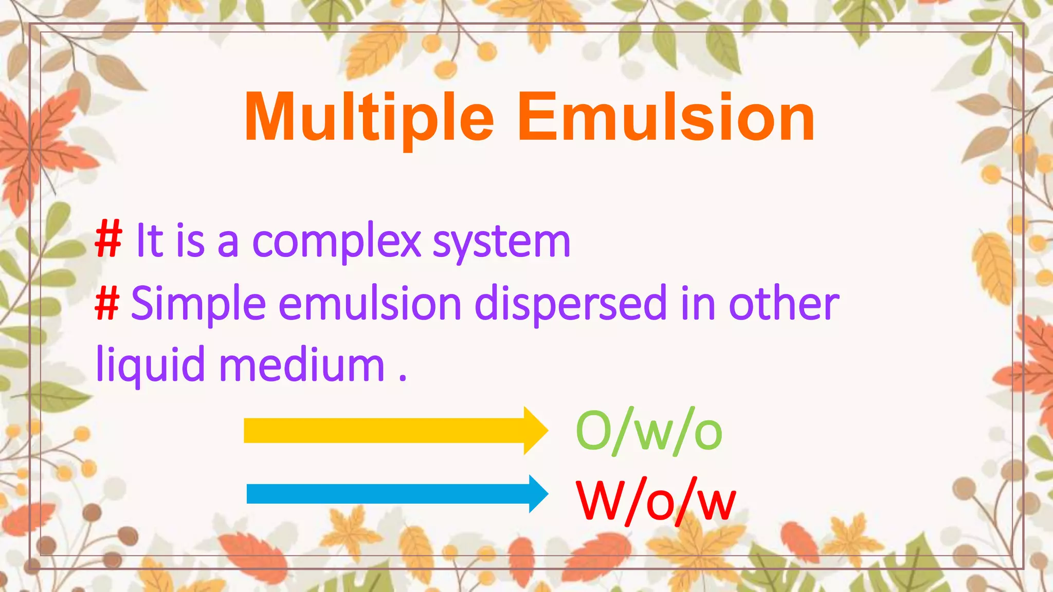 Emulsion : Test For Identification of Emulsion | PPTX