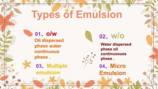 Emulsion : Test For Identification of Emulsion | PPTX