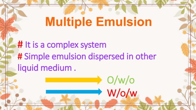 Emulsion : Test For Identification of Emulsion | PPTX