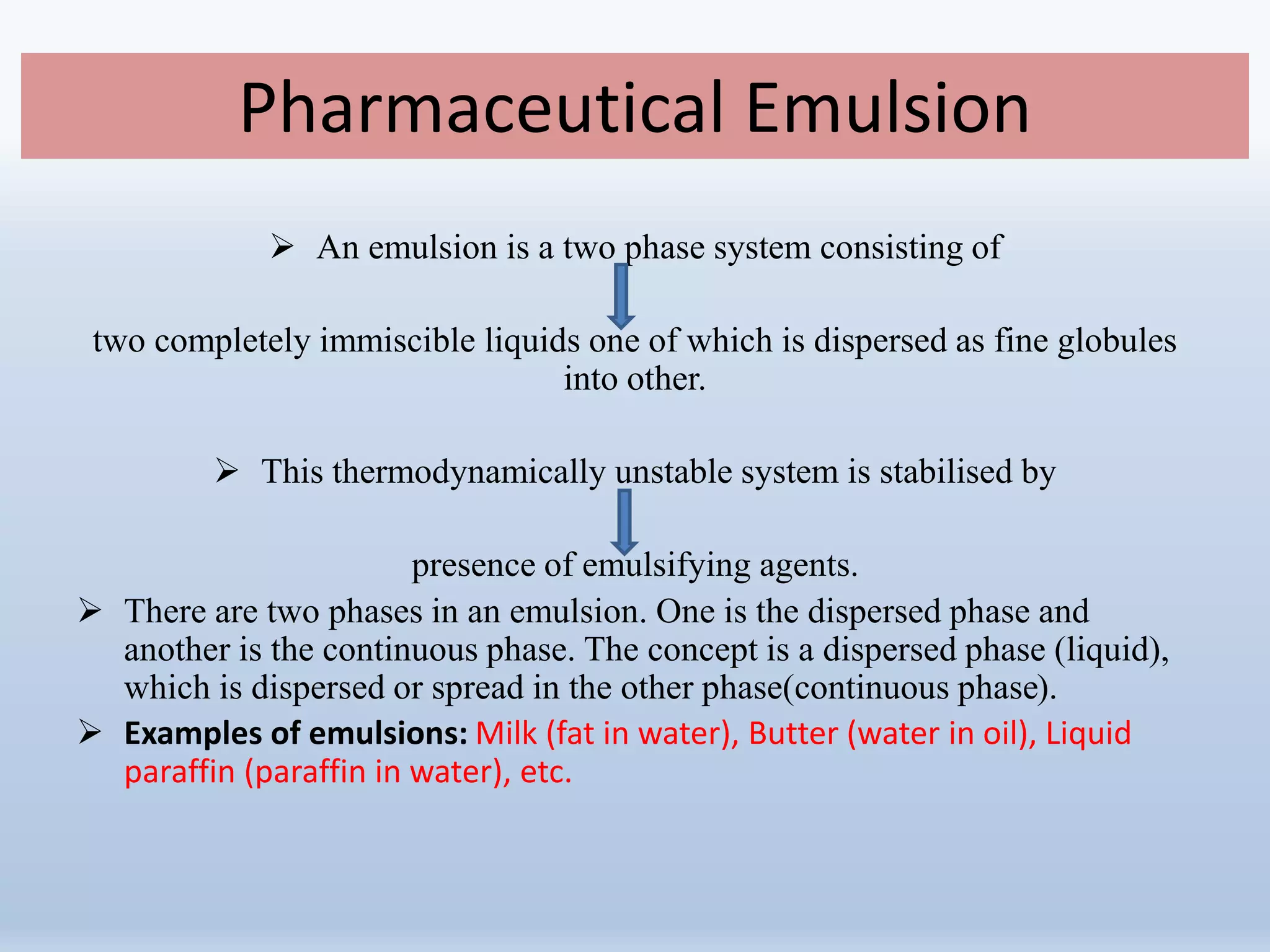 Liquid dosage forms, (Emulsion & Suspension) | PPTX
